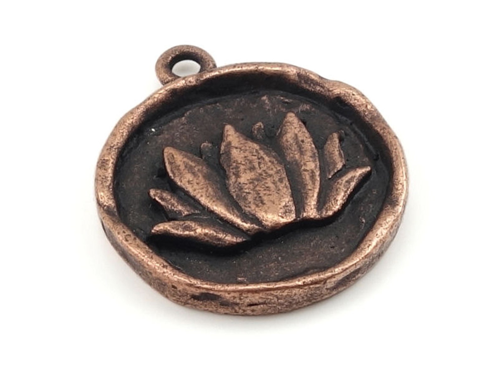 Antique Copper Pendant Copper Lotus Flower Pendant 20mm Lotus - Etsy