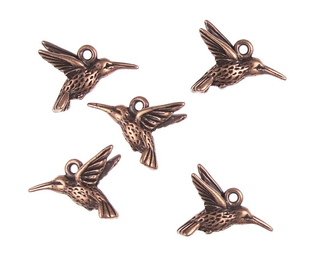 Tierracast HUMMINGBIRD CHARMS - Antique Copper Charms - Humming Bird ...