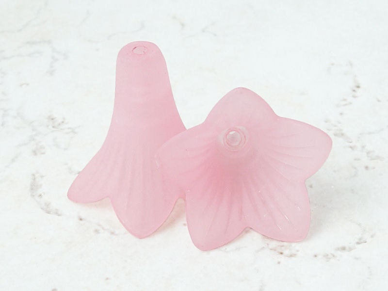 6 LIGHT PINK Flower Beads Lucite Flower Bead Frosted 21mm X | Etsy