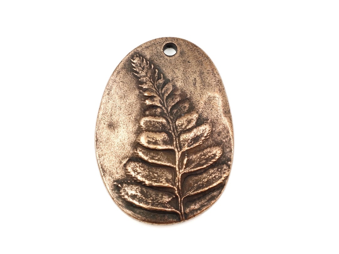 Antique Copper Fern Pendant by Nunn Design - 31mm X 22mm Copper Pendant ...