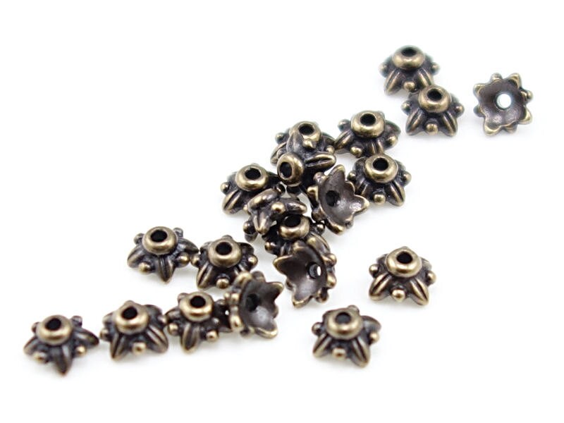 Brass Bead Caps 5mm LEAF Antique Brass Beadcaps Tierracast - Etsy