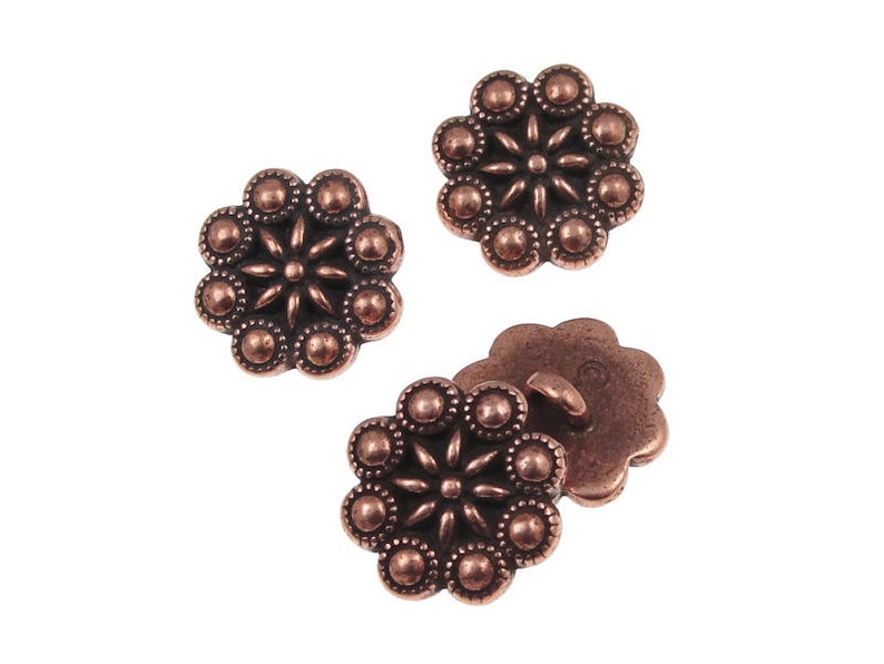 Tierracast CZECH ROSETTE Buttons Antique Copper Button - Etsy