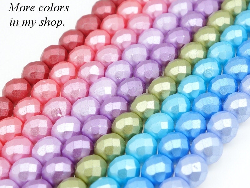 METALLIC PASTEL AMBER Beads 8mm Czech Glass Beads Firepolish - Etsy