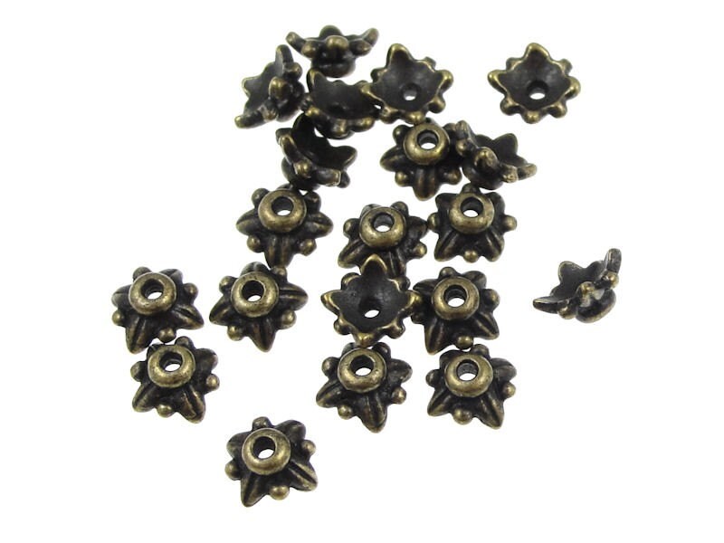 Brass Bead Caps 5mm LEAF Antique Brass Beadcaps Tierracast - Etsy