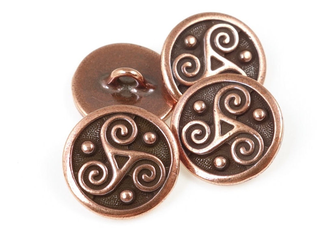 Antique Copper Button Findings Tierracast Pewter TRISKELE Celtic Button ...