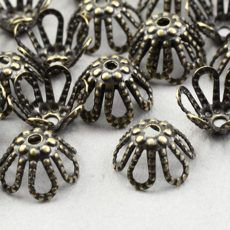 Bronze Bead Caps - Etsy