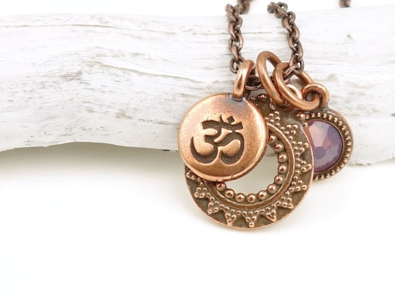 Copper Pendants - Bali Style Antique Copper Charms - Beaded Fancy ...