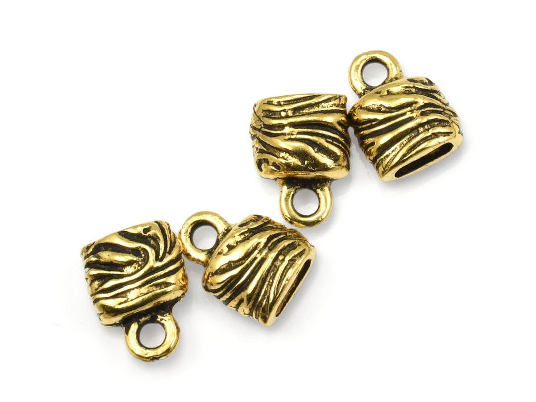 6mm X 2mm ANTIQUE GOLD Jardin Crimp End Cap by Tierracast - Gold Plated ...