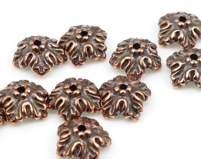 Copper Bead Caps 5mm Antique Copper Beadcaps Tierracast Pewter 5mm ...