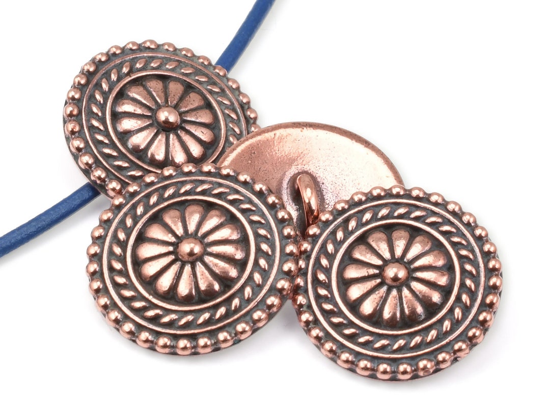 Antique Copper Buttons - 18mm Tierracast BALI BUTTON Findings for ...
