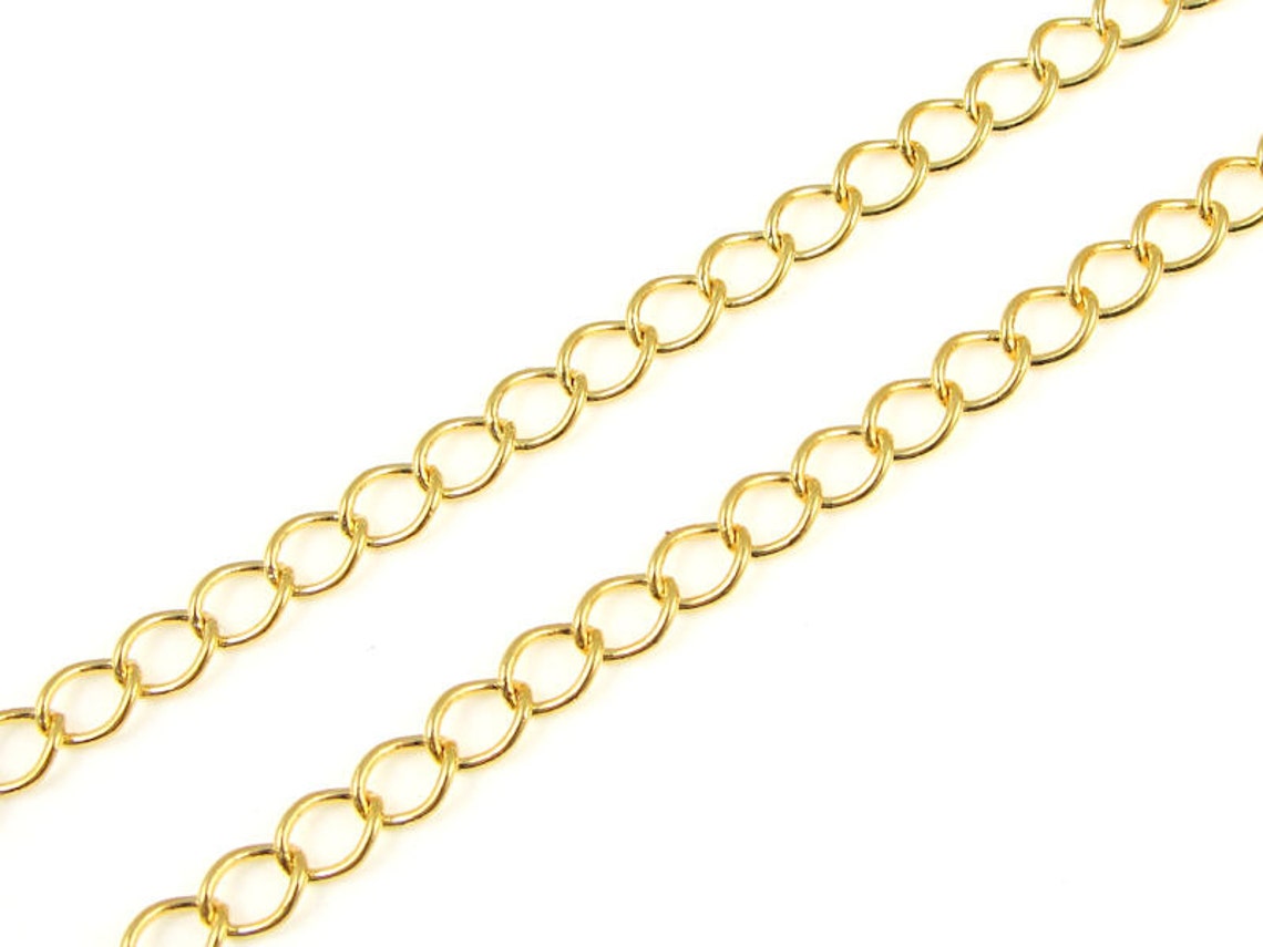 Gold Plated Extender Chain Bright Gold Chain Loose Chain - Etsy