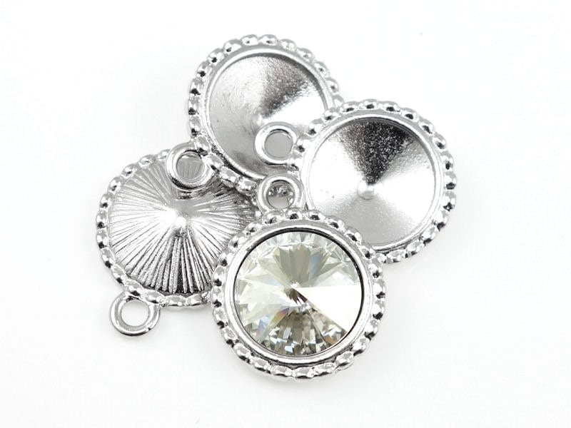 12mm Rivoli Setting Rivoli Charm for 12mm Swarovski Rivolis Tierracast ...