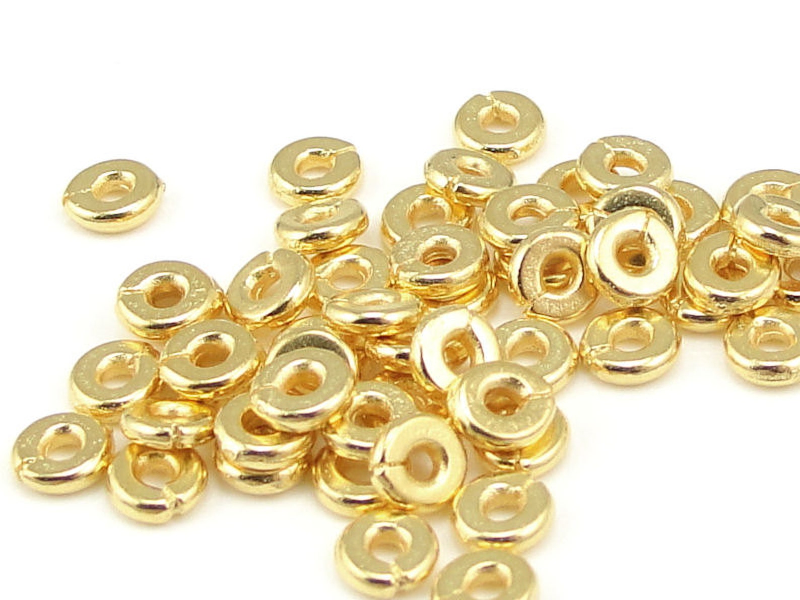 50 Gold Spacers 4mm Bright Gold Beads Tierracast Pewter Kenyan | Etsy