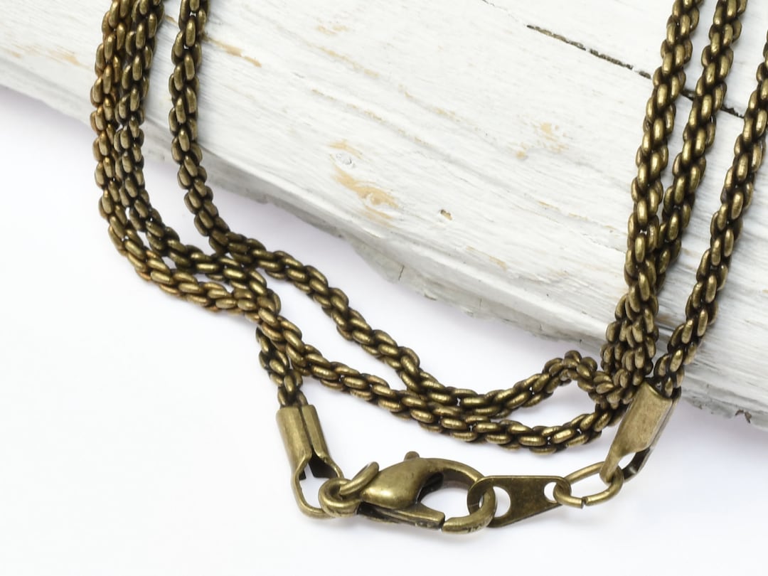 Twisted Rope Chain in Antique Brass - 18" Finished Necklace Chain for ...