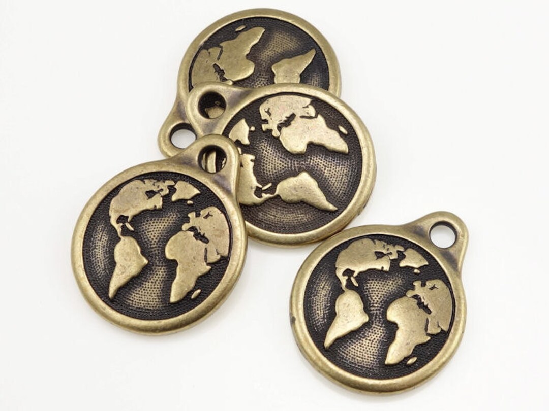 Earth Charms Brass Charms Tierra Cast Antique Brass Oxide Bronze Charms ...