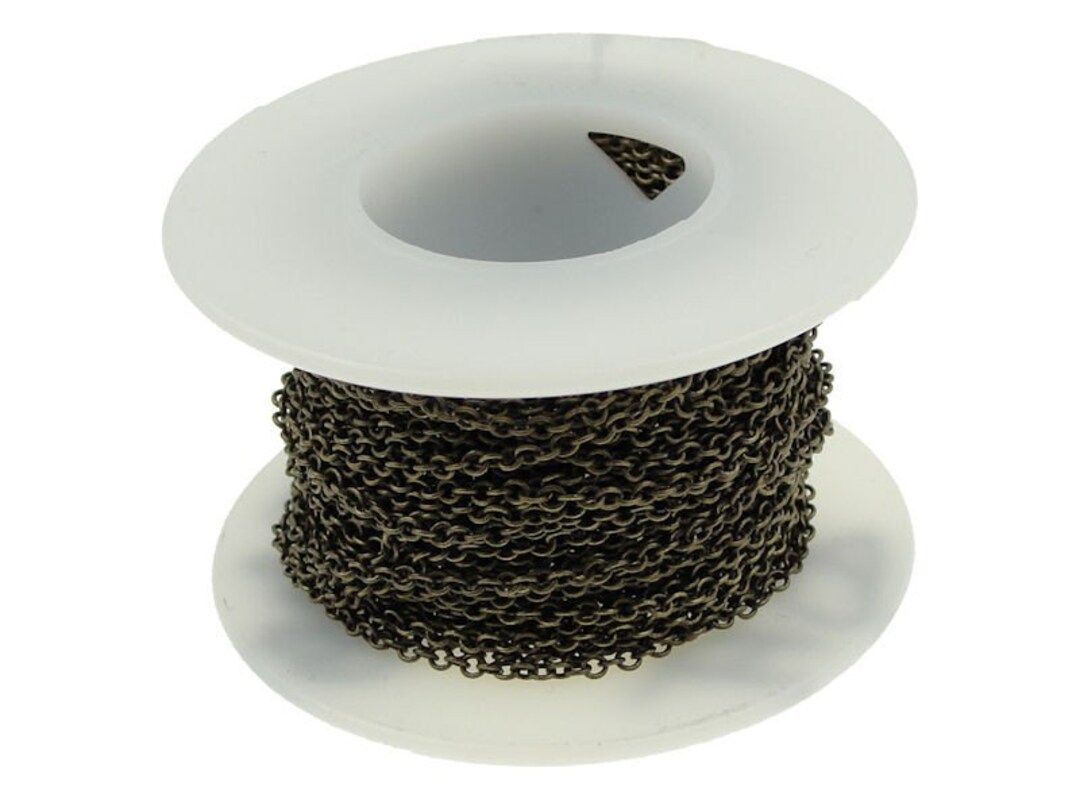 25 Feet of Antique Brass Chain Skinny Thin Small Oxidized Brass Cable ...