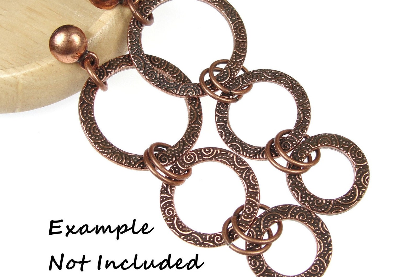 6 Antique Copper Rings Tierracast SPIRAL Ring Links Circle - Etsy