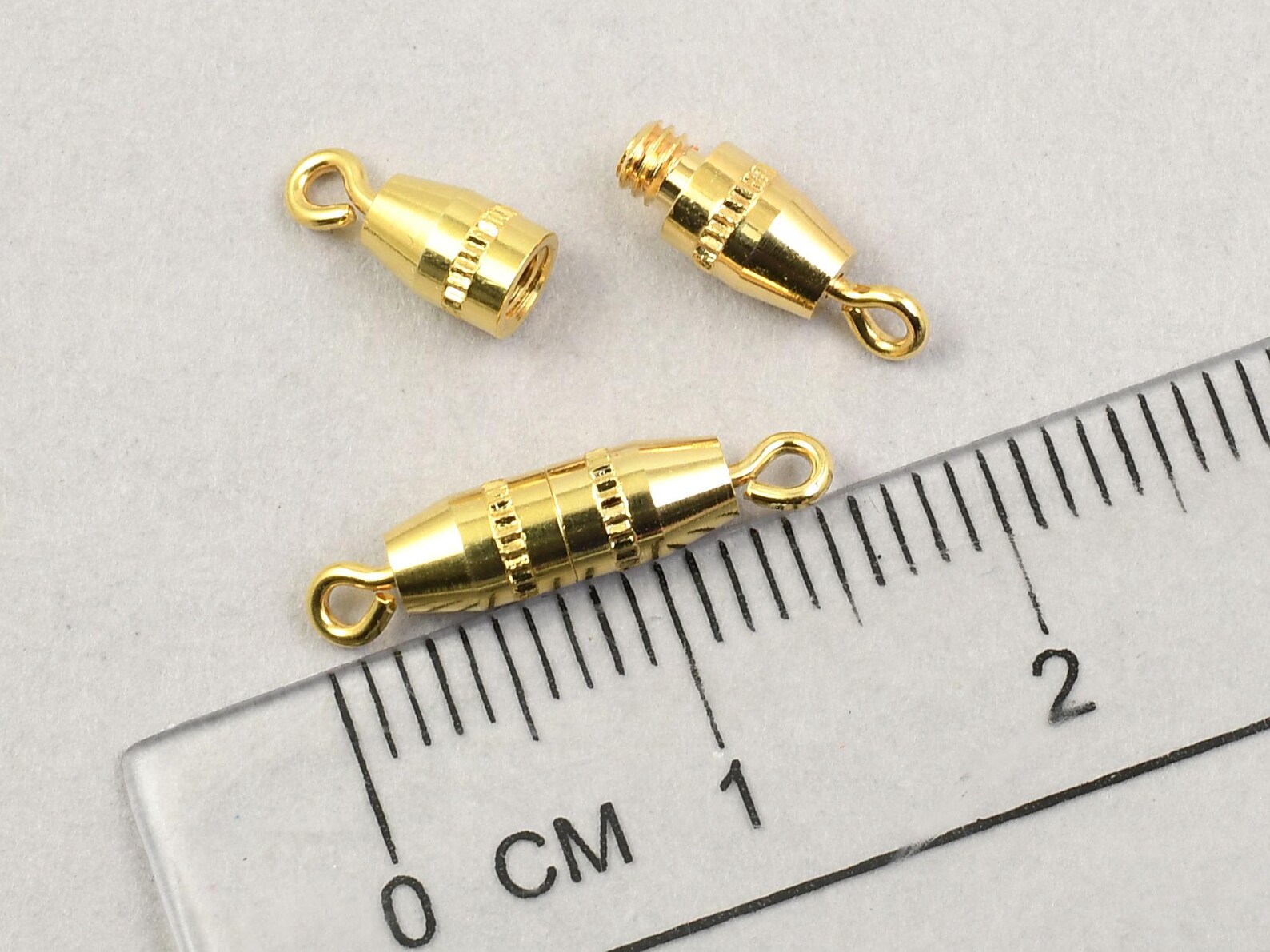10+ Pieces of 15mm Long Barrel Clasp Findings - BRIGHT GOLD Clasps ...