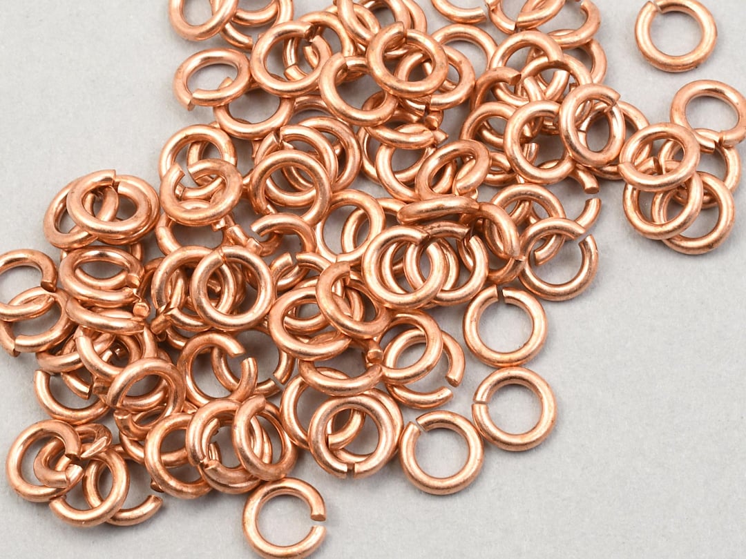 100 Pieces of 5mm 18 Gauge Solid Copper Open Jumprings 18g 18 G ...