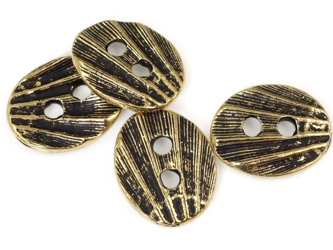 Antique Gold Shell Button Clasp Findings - Tierracast Shell Button ...