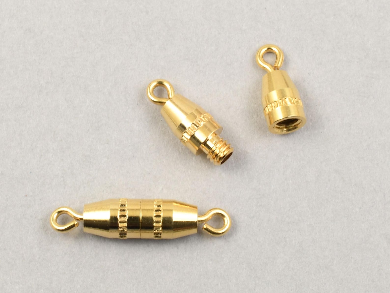 10+ Pieces of 15mm Long Barrel Clasp Findings - BRIGHT GOLD Clasps ...