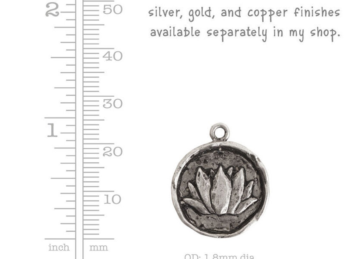Silver Lotus Pendant Silver Lotus Flower 20mm Antique Silver Charm Yoga ...