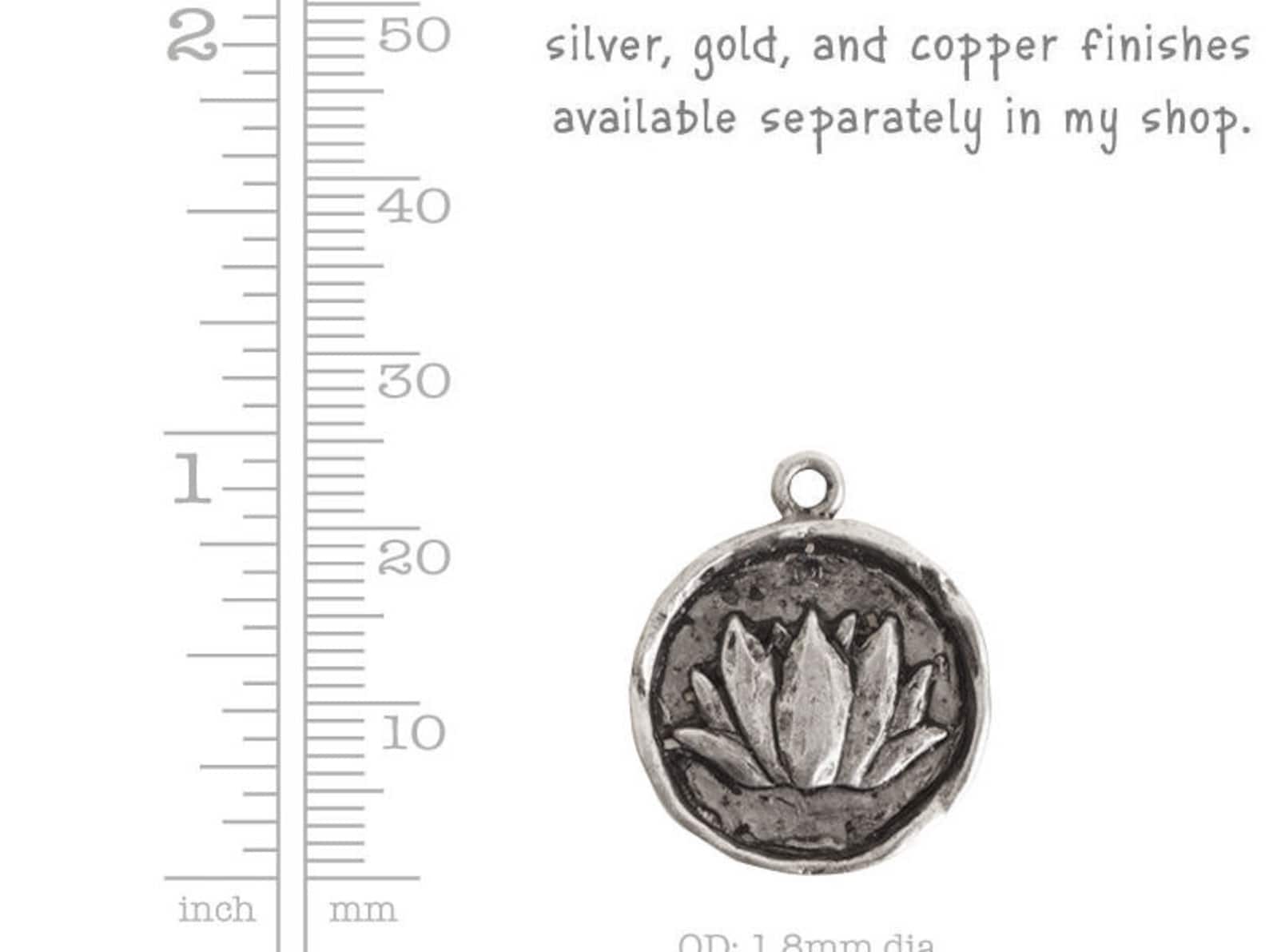 Antique Copper Pendant Copper Lotus Flower Pendant 20mm Lotus - Etsy