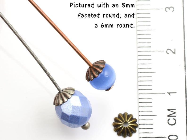 144 Pieces 6mm Pleated Dome Bead Caps - Dark Antique Silver Bead Caps ...