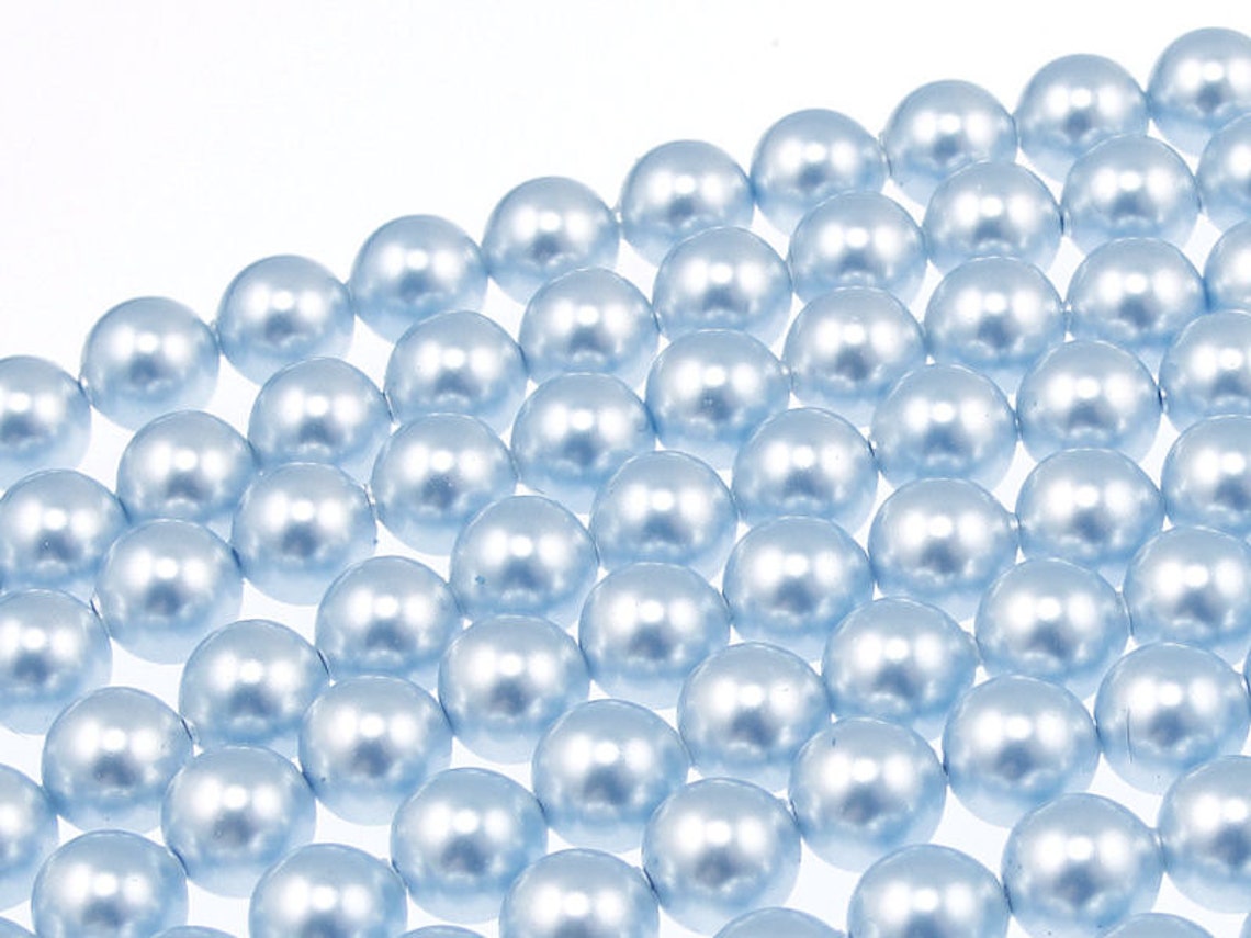 20 LIGHT BLUE 6mm Swarovski Pearls Swarovki Crystal Pearl - Etsy