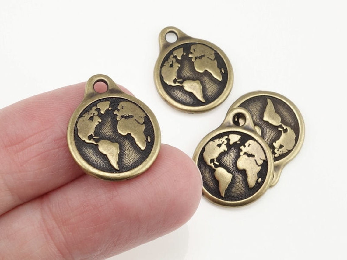 Earth Charms Brass Charms Tierra Cast Antique Brass Oxide Bronze Charms ...