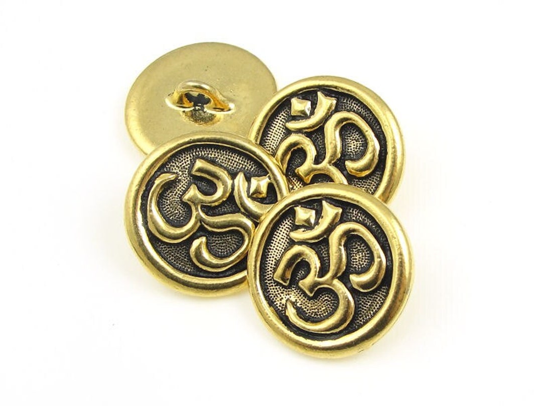 Antique Gold Button Findings Tierracast OM Button Clasp for Leather ...