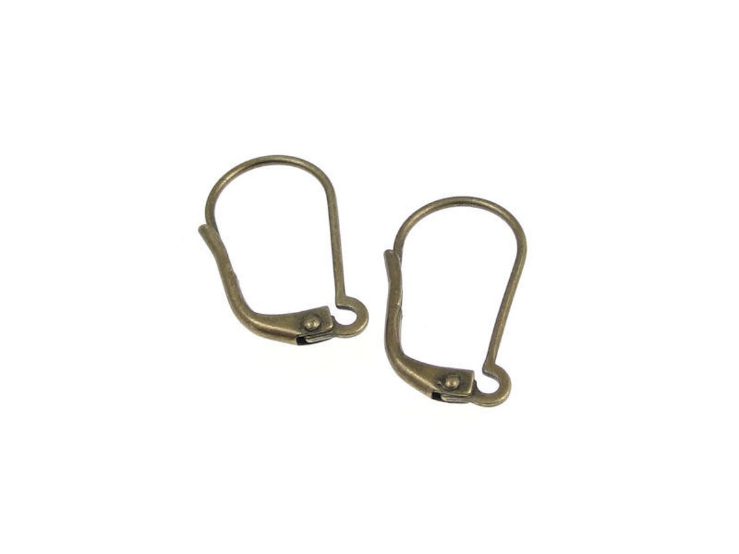 12 Lever Back Earring Findings Interchangeable Loop Style Antique Brass ...