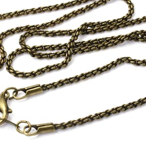 Twisted Rope Chain in Antique Brass - 18" Finished Necklace Chain for ...