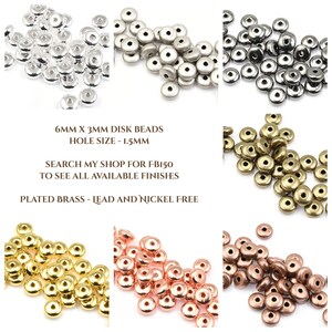6mm X 3mm Disk Beads - Antique Brass Beads - Bronze Color Plated ...