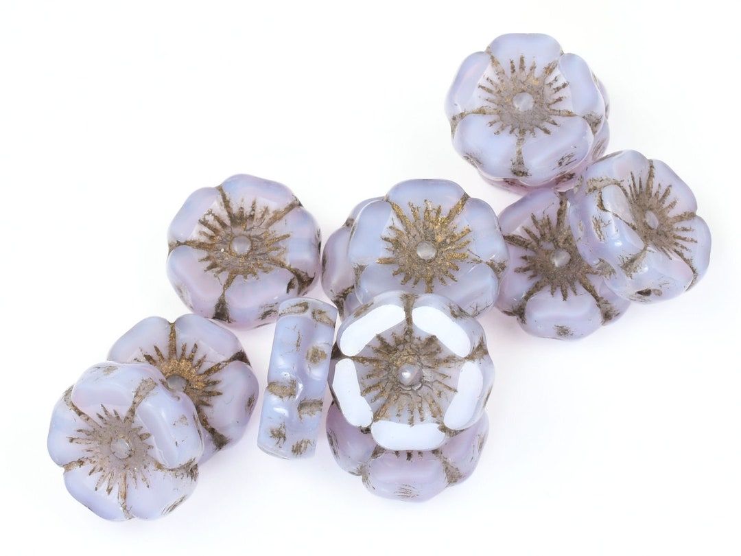 12mm Hibiscus Flower Beads Light Purple Beads Lilac Purple Silk With ...