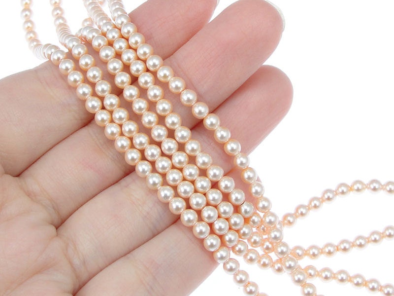 100 PEACH 4mm Swarovski Pearl Beads Swarovski Crystal Pearls - Etsy