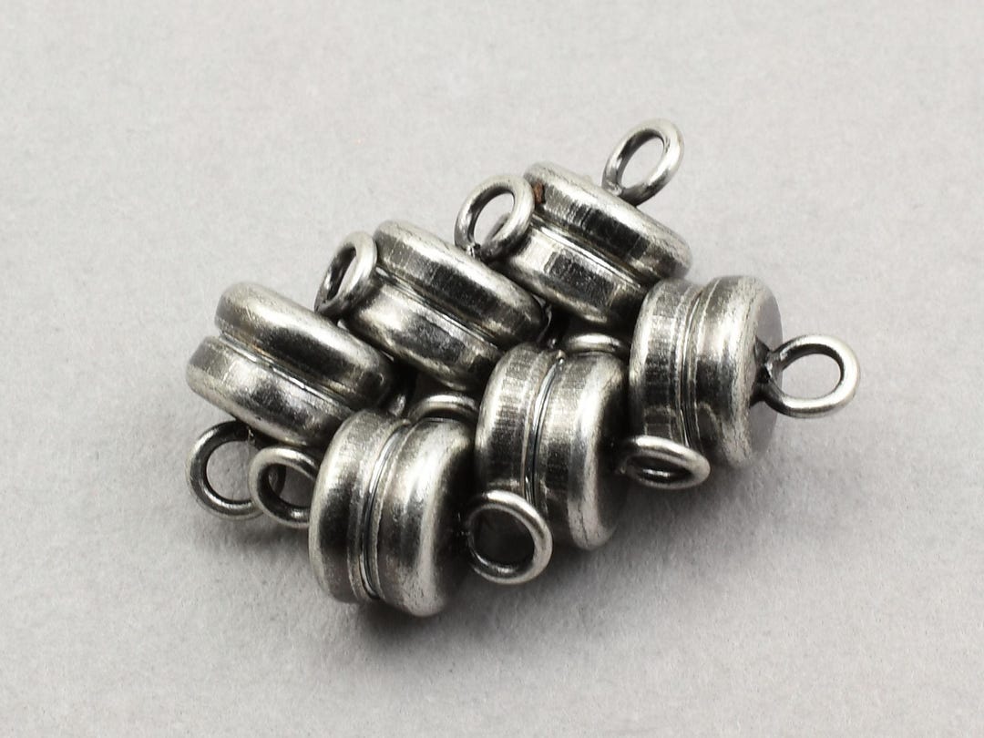 6+ Magnetic Clasp Findings - 6mm X 9mm Dark ANTIQUE SILVER Mag Clasp ...