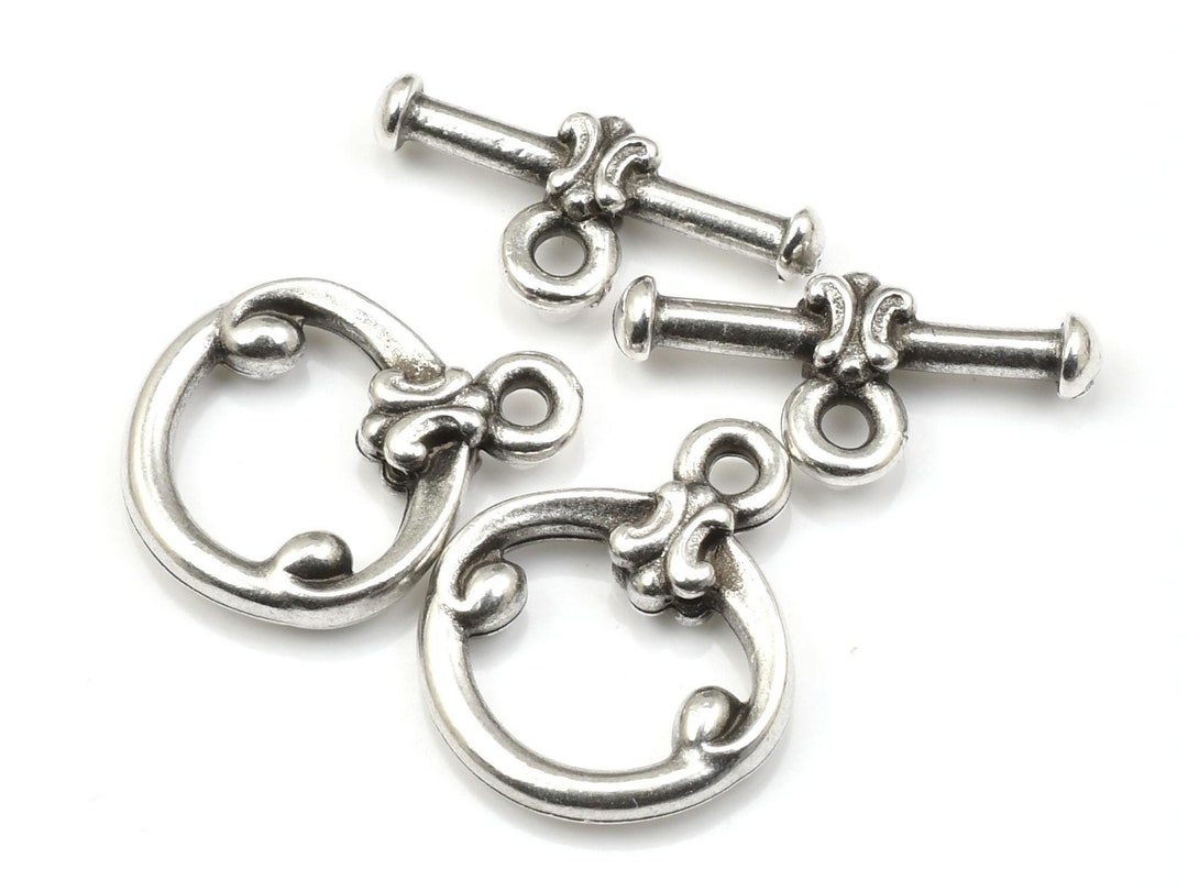 Small Silver Toggle Clasps Antique Silver Classic Tierracast Pewter ...