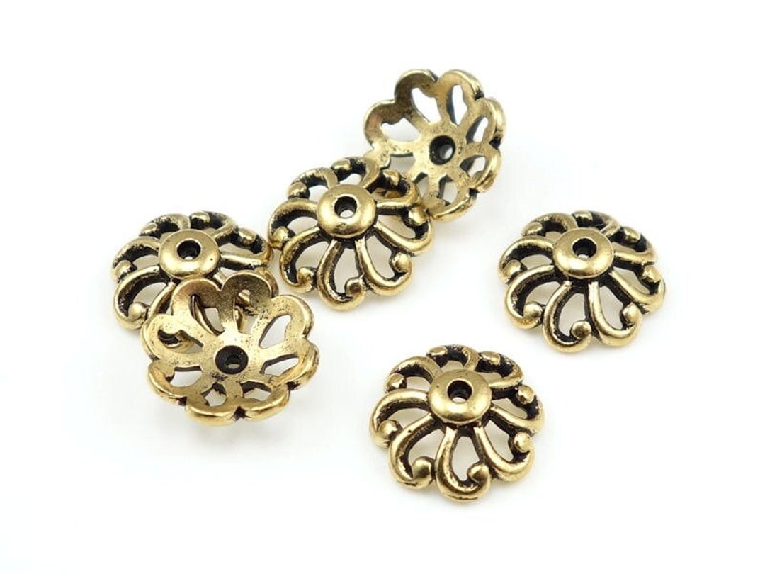 Large Gold Beadcaps 12mm Scalloped Gold Bead Caps Tierracast - Etsy