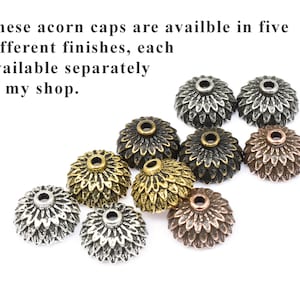 Antique Copper Acorn Bead Caps for 8mm or 10mm Beads - Tierracast Acorn ...