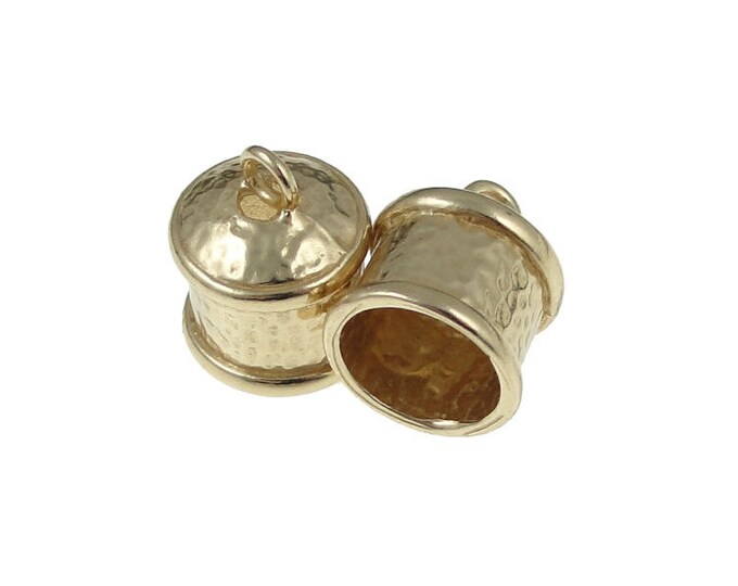 Kumihimo Cord End Caps - 2 Brass Plated Large14mm X 12mm Fancy End Caps ...