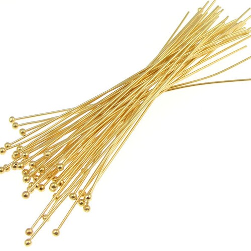 48 Gold Ball Pins 3 Gold Plated Ball Head Pins 21 Gauge - Etsy