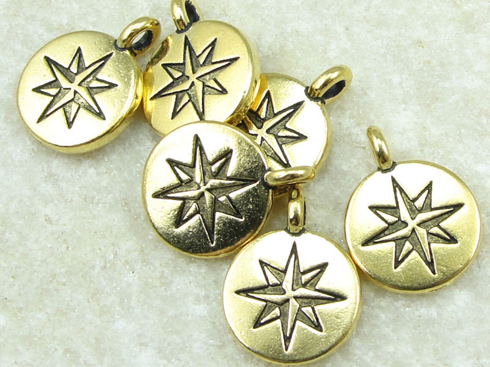 Mini North Star Charm Tierracast Antique Gold Charms for | Etsy