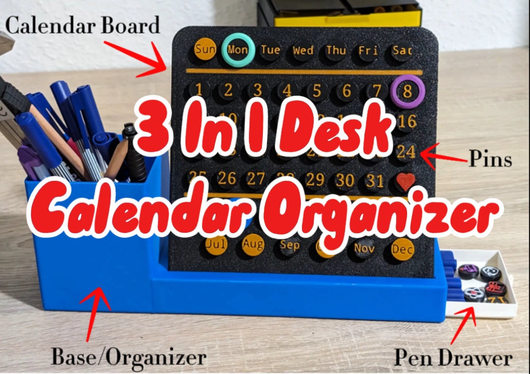 Multifunctional Desk Calendar Organizer Perfect for School, College ...