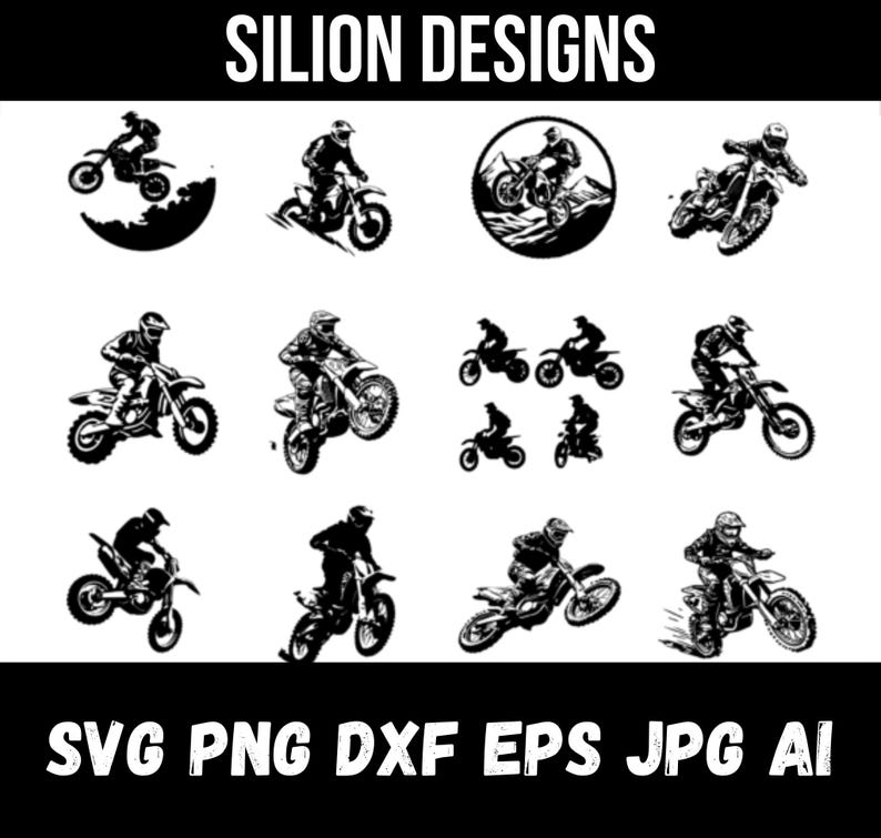 Motocross Rider Machine Embroidery Design. Dirt Bike Embroidery Pattern ...