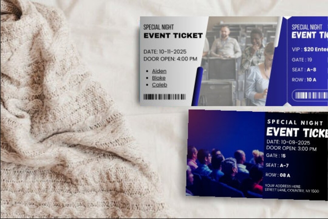 Editable Event Ticket Template Perfect for Concerts, Theatre Shows, and ...