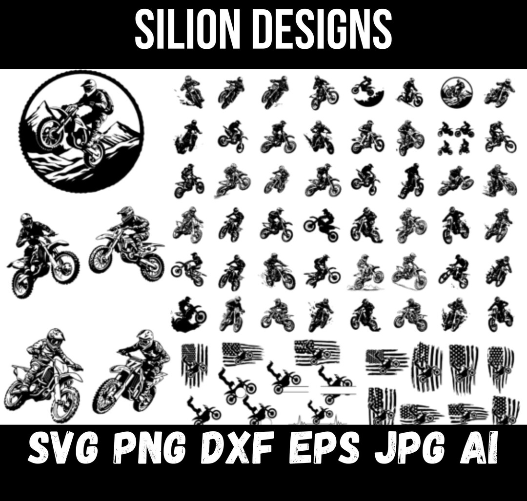 Motocross Rider Machine Embroidery Design. Dirt Bike Embroidery Pattern ...