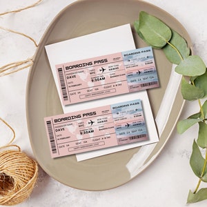 Editable Airline Ticket Template Customizable Canva Template - Etsy