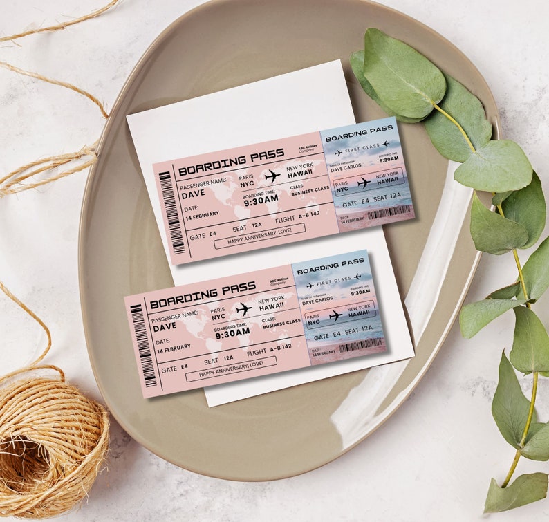 Editable Airline Ticket Template Customizable Canva Template - Etsy