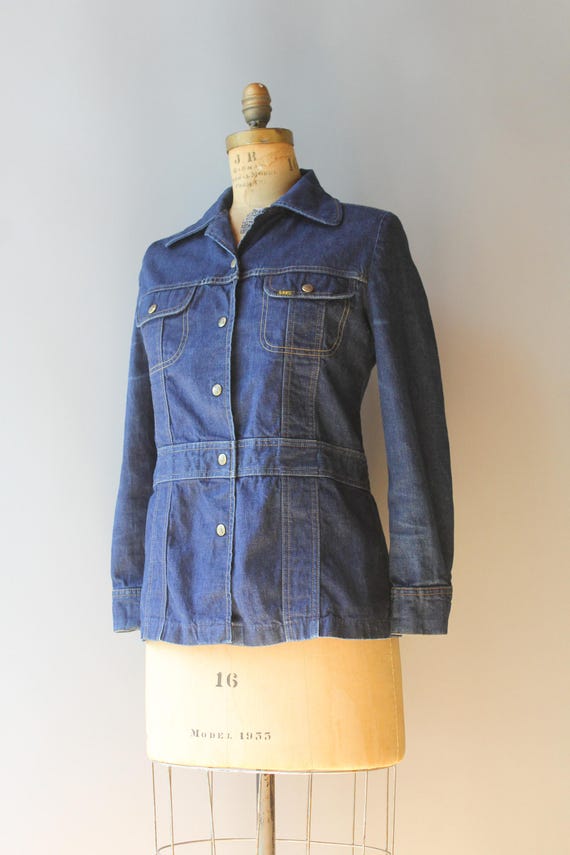 1970s Lee Jacket / 70s Vintage Ms. Lee Dark Wash Fitt… - Gem
